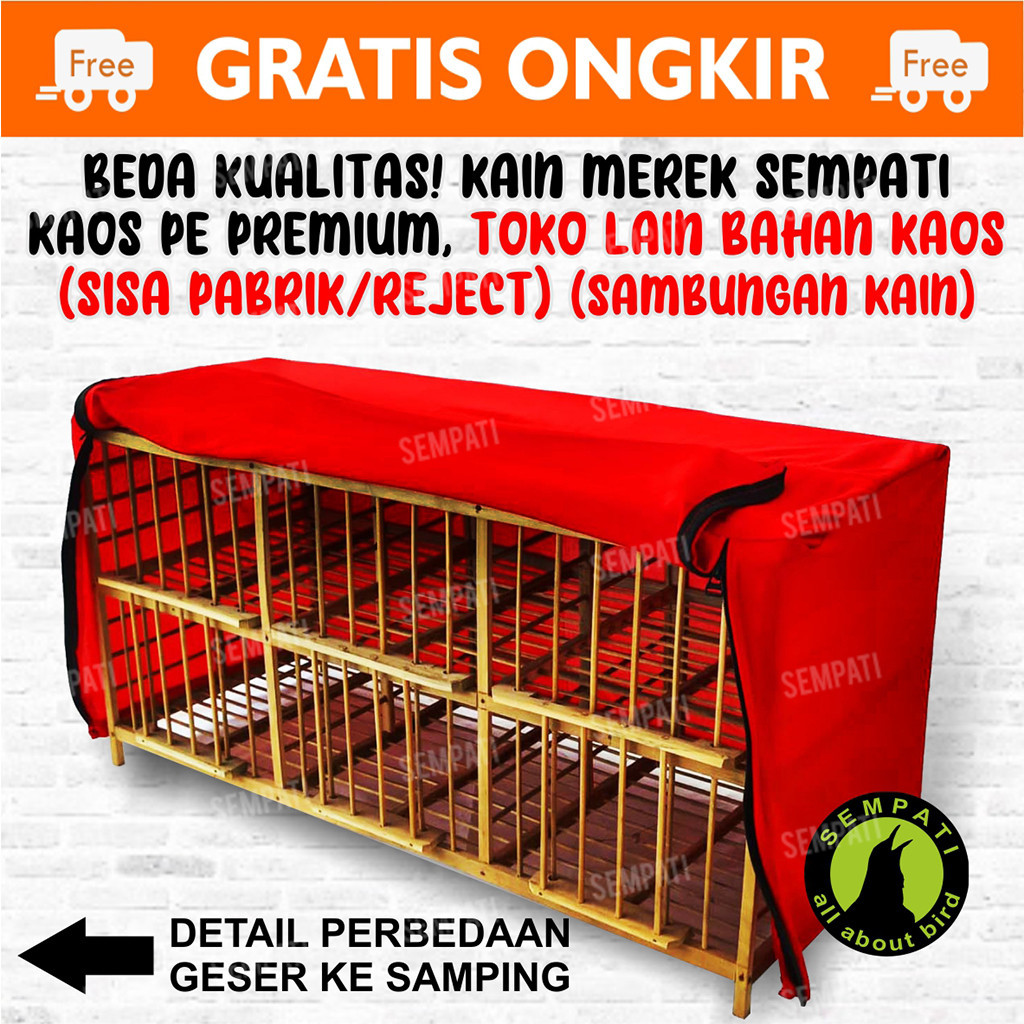 Jual Sempati Krodong Dongdang Merpati 3 Pasang 6 Pintu Kaos PE Premium ...