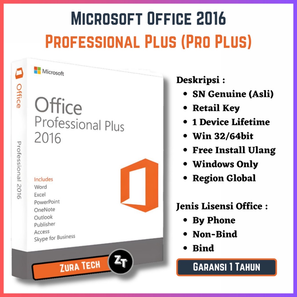 Jual Microsoft Office 2016 Pro Plus Original Permanen Digital Licence ...