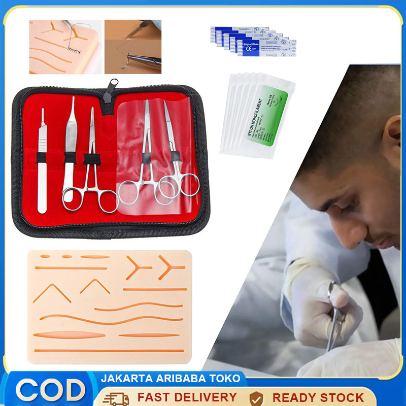 Jual Set Alat Jahitan Kulit Silicone Pad Sutura Latin Jahit Luka Media ...