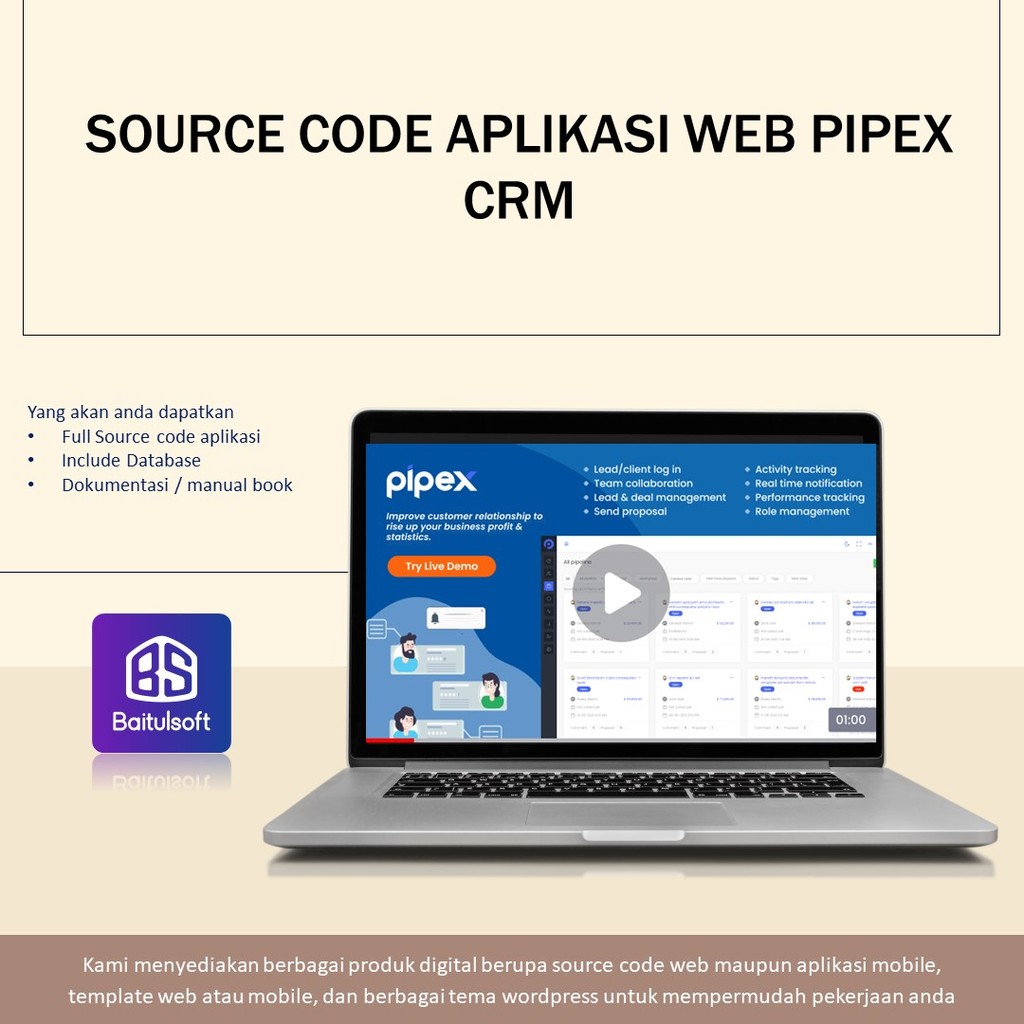 Jual SOURCE CODE APLIKASI WEB PIPEX CRM | Shopee Indonesia