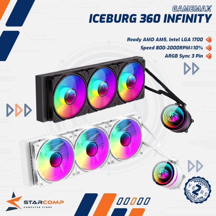 Jual GameMax ICEBURG 360 INFINITY CPU Liquid Cooler 360mm AIO Water ...