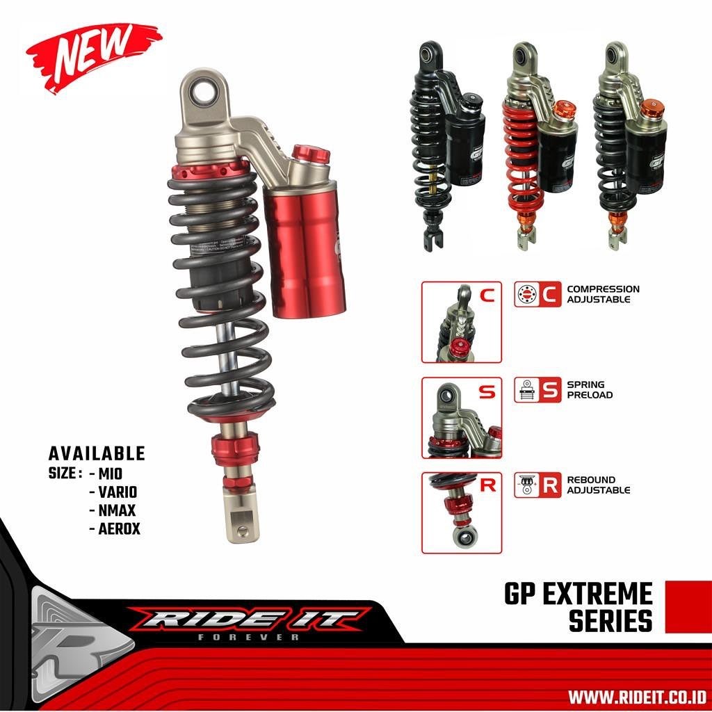 Jual Ride IT Shockbreaker Matic 310mm 330mm Shock Tabung GP copy ktc ...