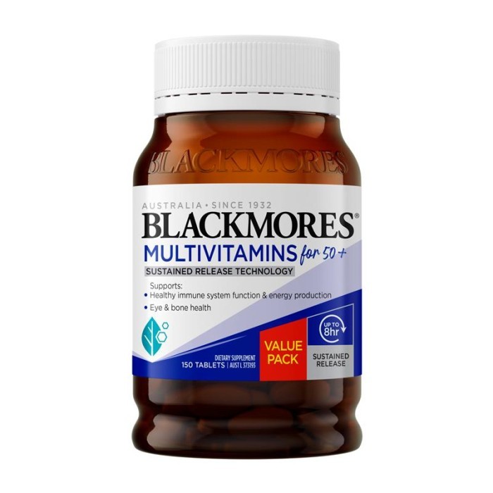 Jual Blackmores Multivitamin For 50+ Sustained Release 150 Tablets | Shopee Indonesia