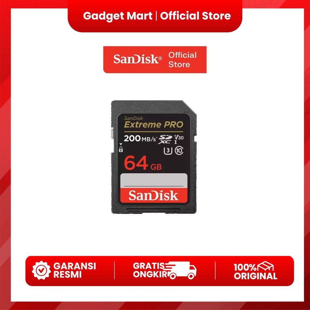 Jual MMC SANDISK 64GB TRF C10 200 EXT PRO | Shopee Indonesia