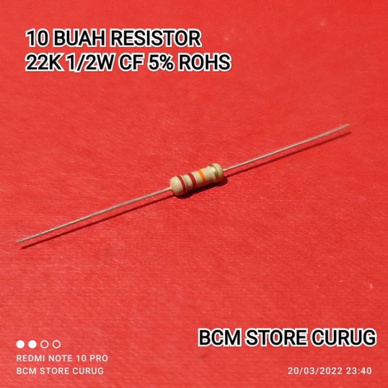 Jual 10 BUAH RESISTOR 22K 1/2W CF 5% ROHS | Shopee Indonesia