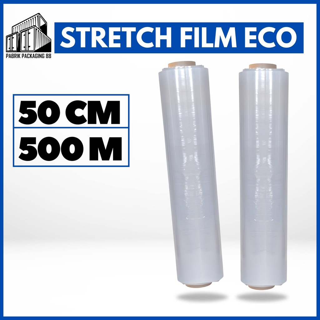 Jual Stretch Film Plastik Wrapping 50x500 50cm x 500m Bening Transparan ...