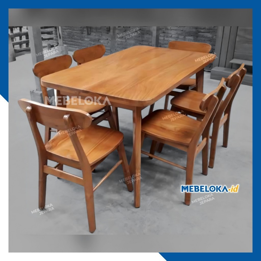 Jual Meja makan minimalis kayu jati. Set meja makan kursi cafe ropan | Shopee Indonesia
