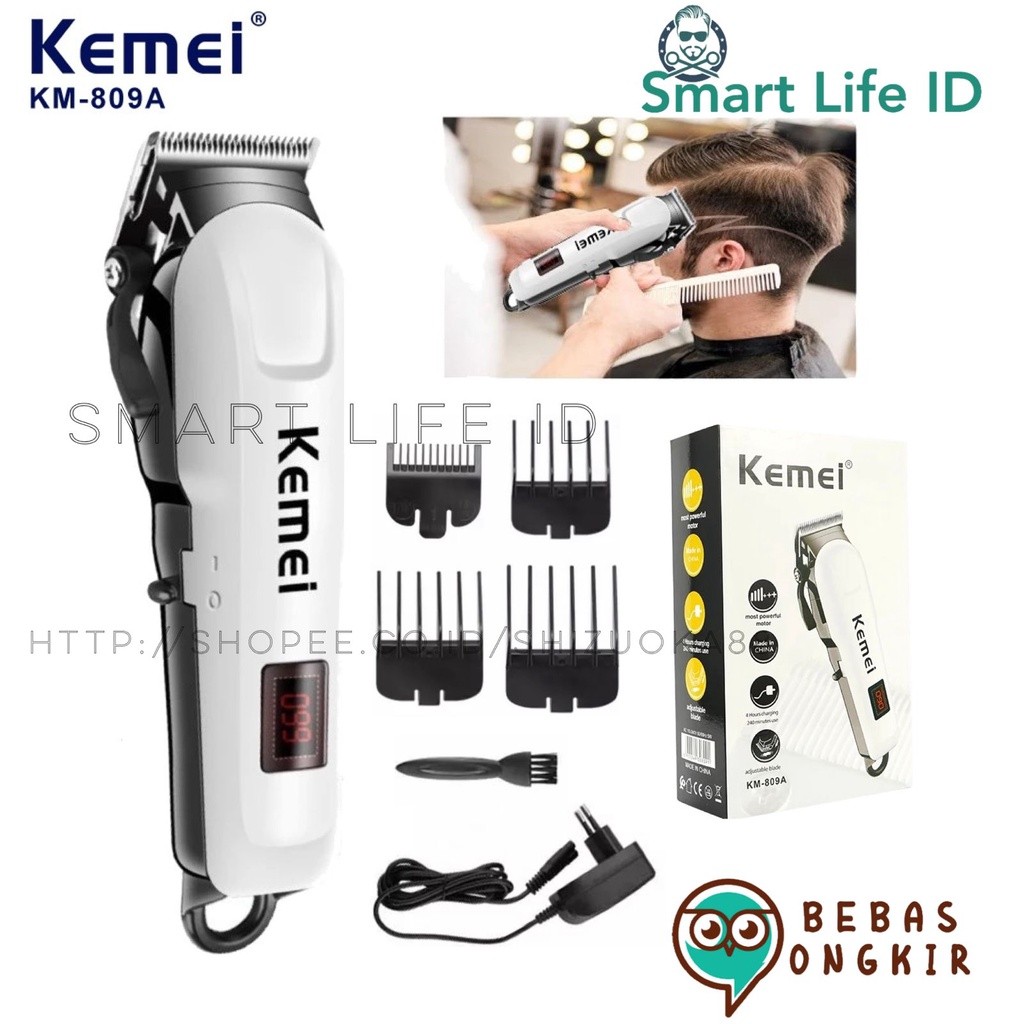 Jual Kemei KM-809A Alat Cukur Rambut Rechargeable LED Hair Clipper Professional Cukuran Kemei KM ...