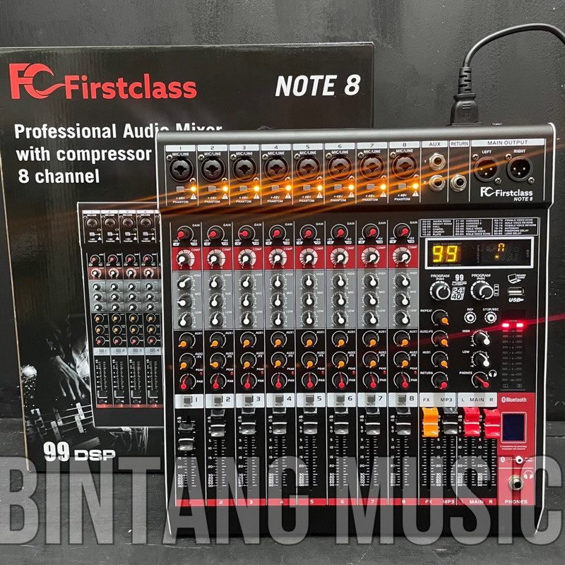 Jual mixer audio 8 channel firstclass note8 original mixer firstclass ...