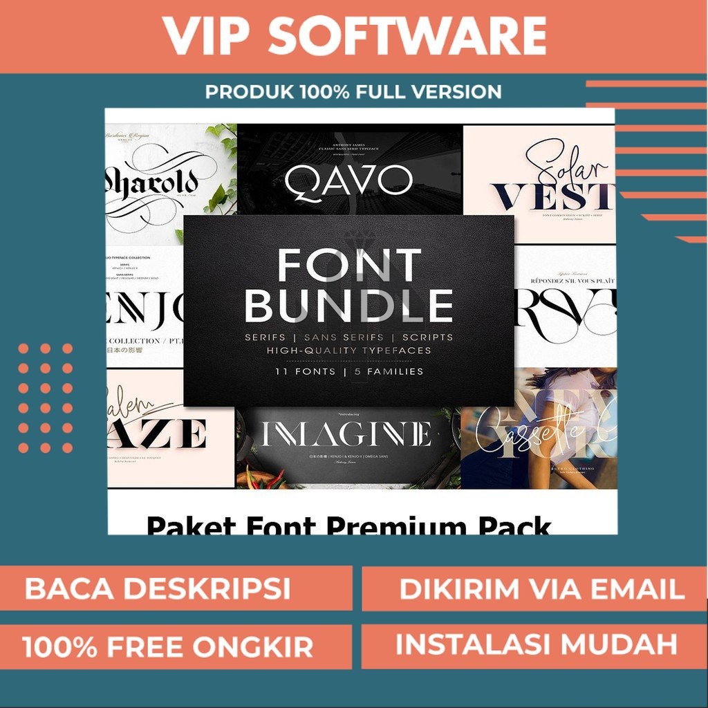 Jual Paket Font Premium Pack 2300+ font Komponen Desain Grafis Creative ...