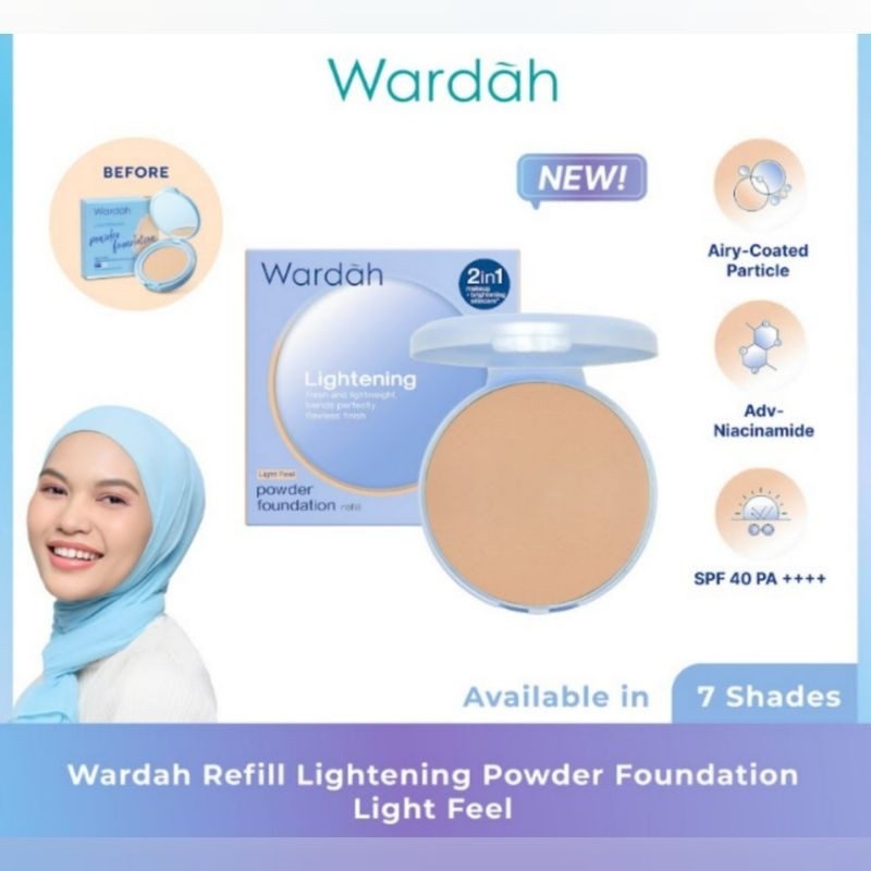 Jual Wardah refill Lightening Two Way Cake light Feel 12g - wardah ...