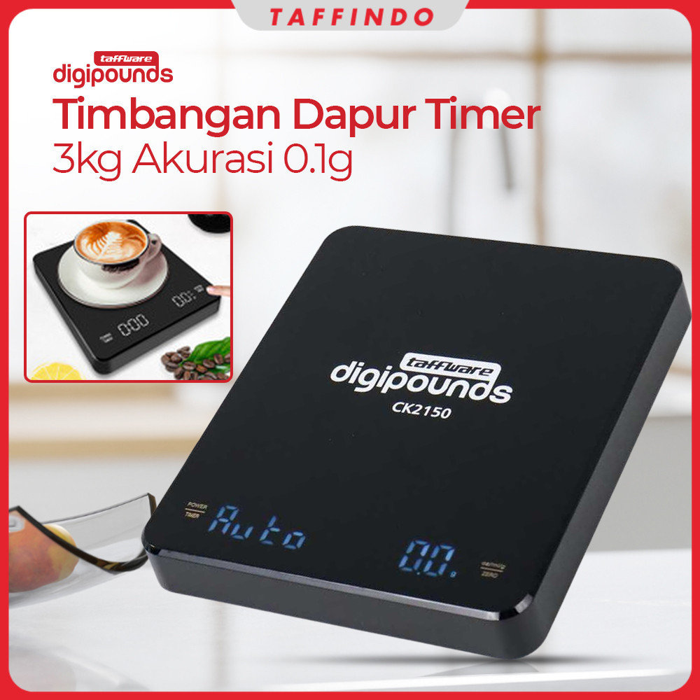 Jual Taffware Digipounds Timbangan Kopi Digital Timer Coffee Scale 3kg ...