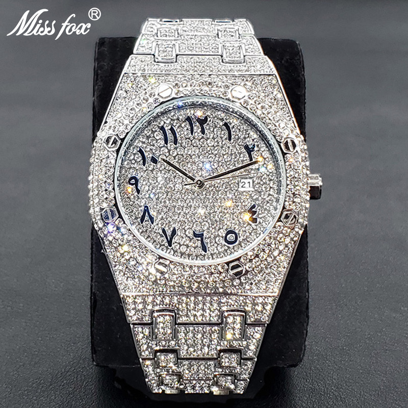 Jual jam pria Luxury Full amond Watches For Men Top Brand Hip Hop Iced ...