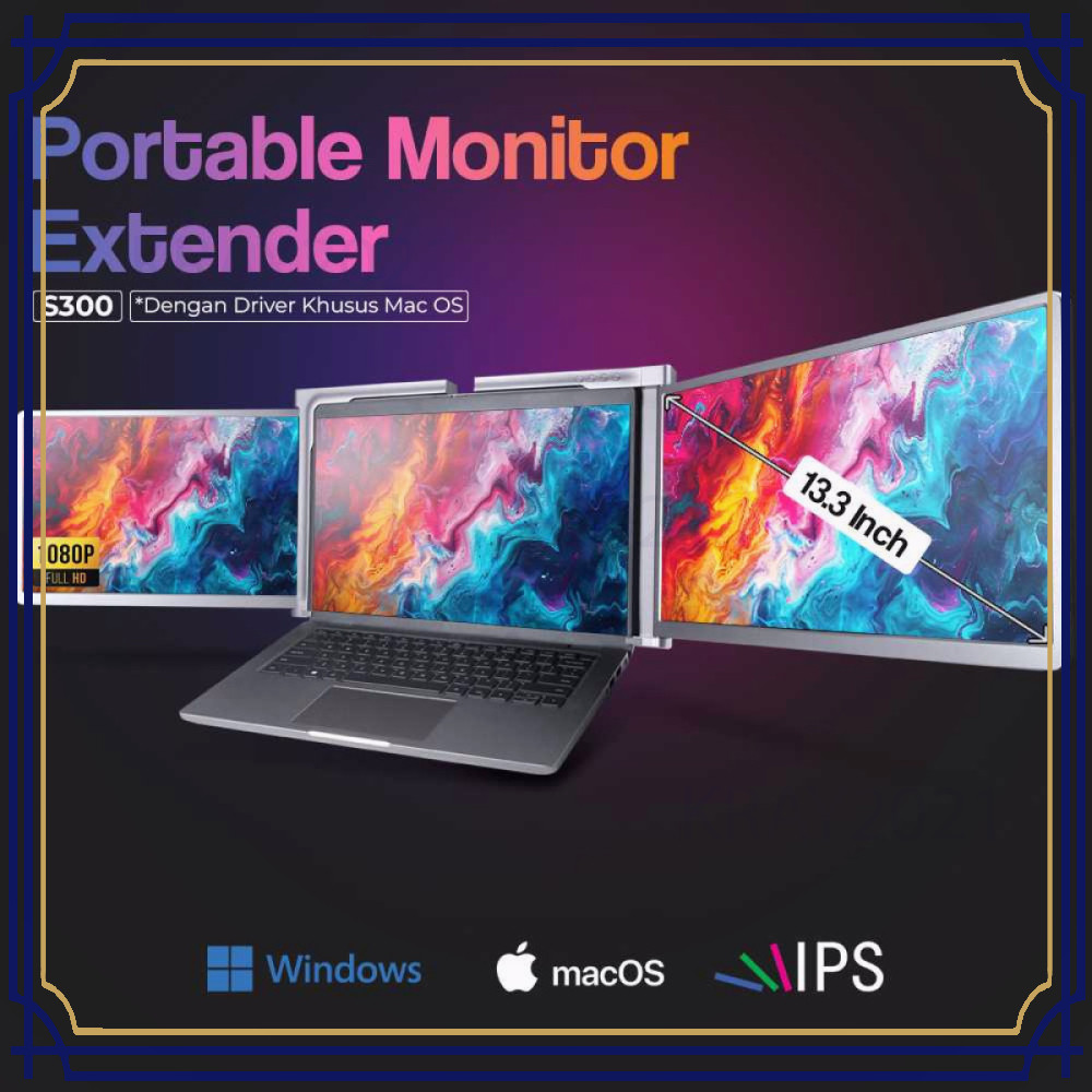 Jual Portable Monitor Dual Screen Extender 13.3 Inch IPS 60Hz 1080P ...