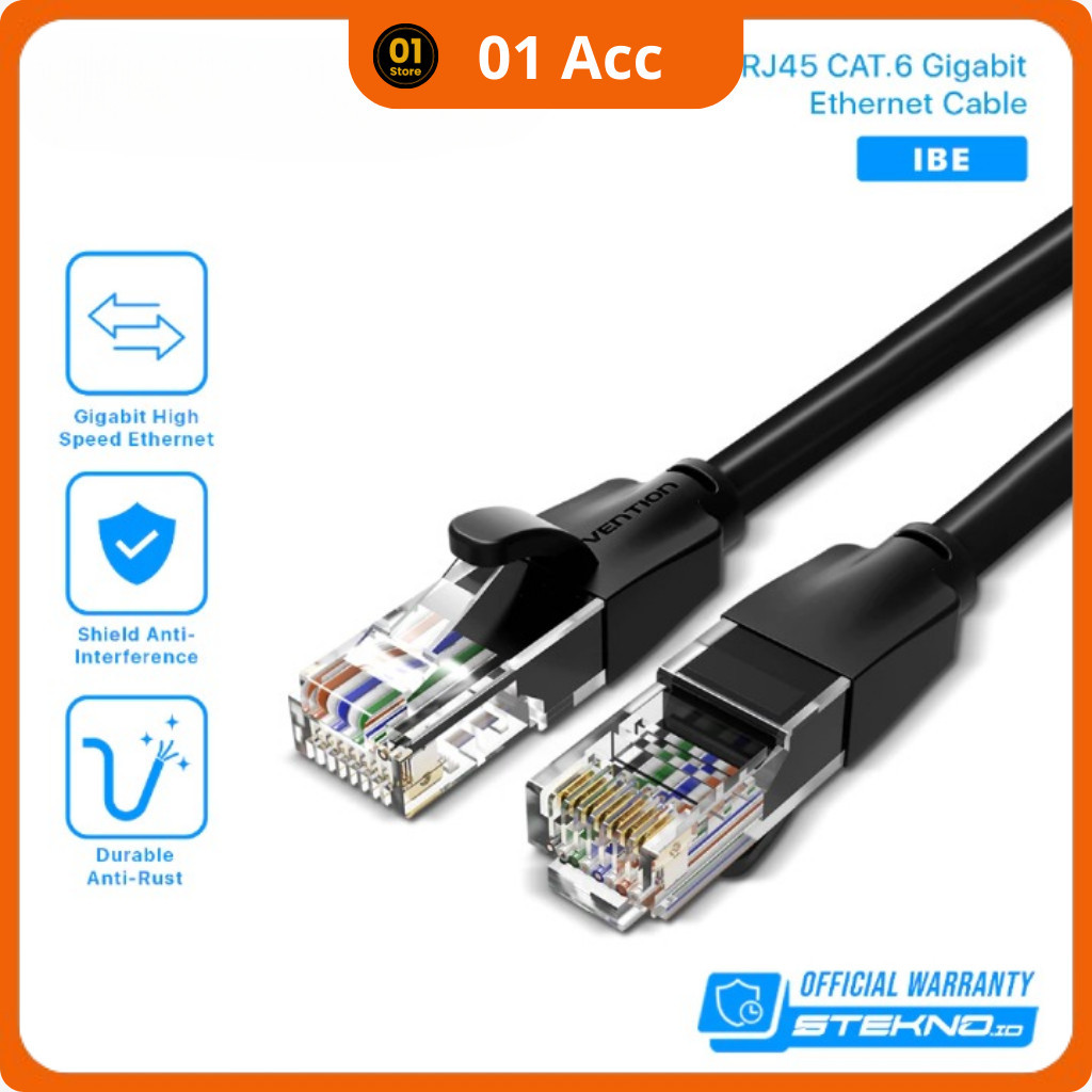 Jual Kabel LAN RJ45 Cat.6 UTP Patch Vention - 01 ACC Store | Shopee ...