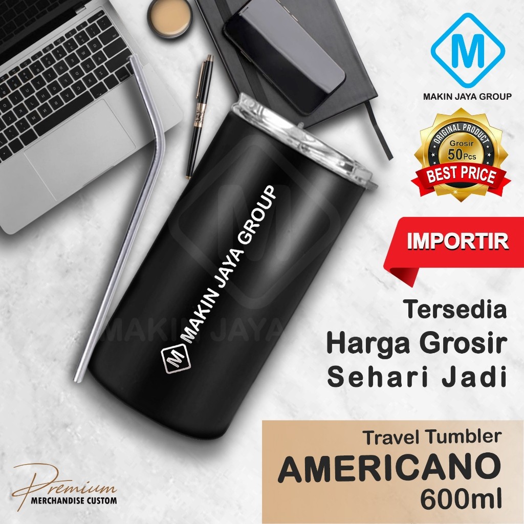 Jual MJG GROSIR TUMBLER AMERICANO mug amercano 600ML STAINLESS FREE SEDOTAN STAINLESS ANTI ...