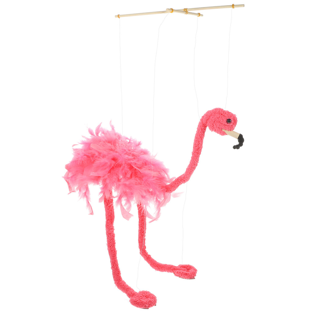 Jual Plush String Flamingo Animals Marionette Puppet Ostriches Unique ...