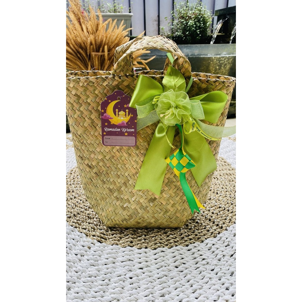Jual Parsel lebaran / tas parcel / tempat hampers/ tas purun 30cm ...