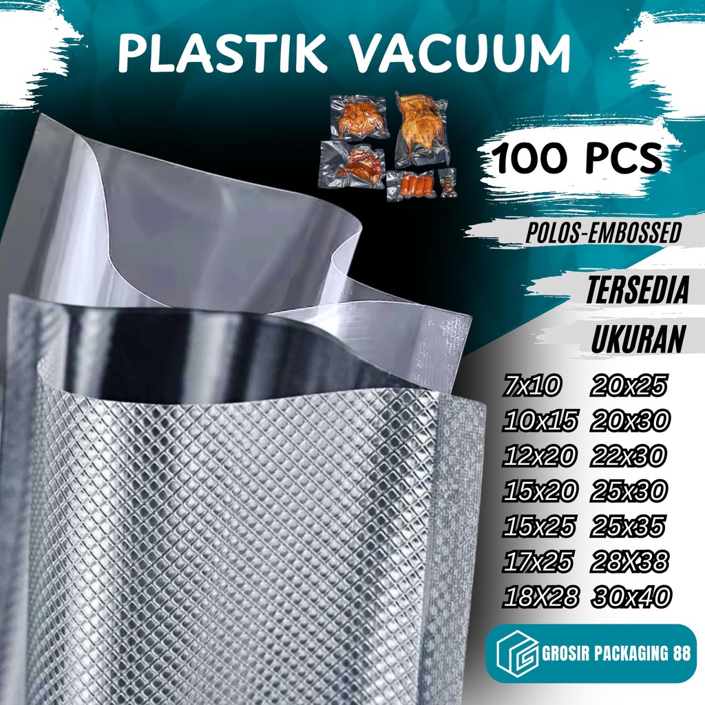 Jual Plastik Vacuum Sealer Emboss Polos 100 PCS | Vacum Bag Makanan ...