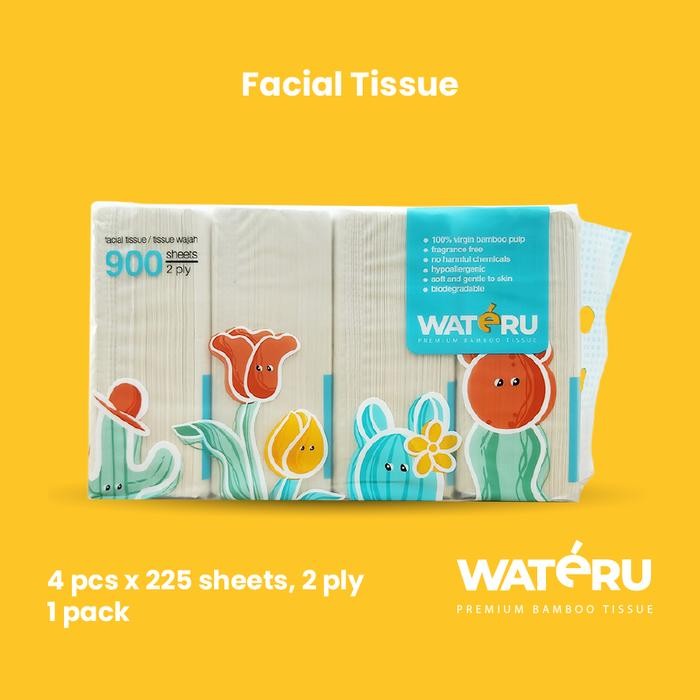 Jual Wateru Natural Bamboo Tissue / Tisu Bambu - Facial 900s 1 Pack ...