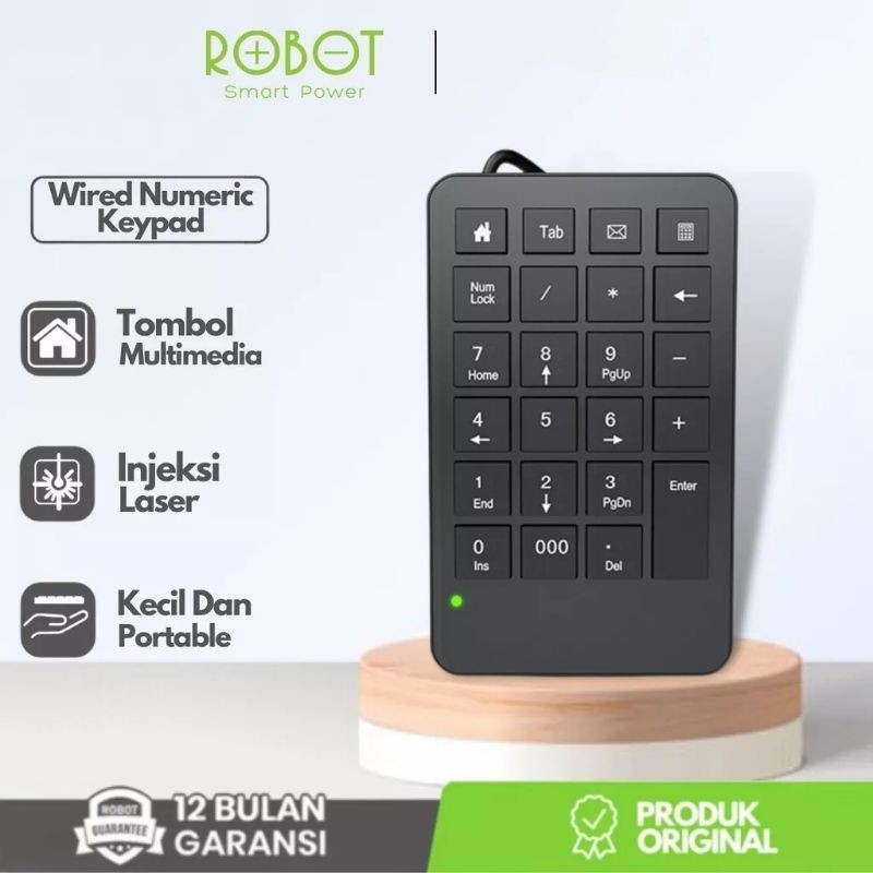 Jual ROBOT RK01Wired Numeric Keypad Black Tombol Angka Numlock ...