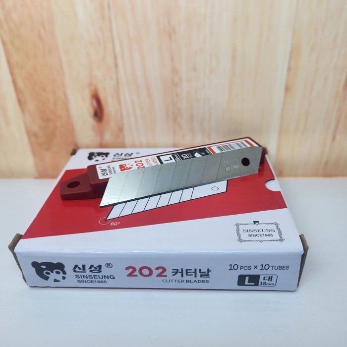 Jual SINSEUNG L202 Refill Isi Pisau Cutter 18 mm (10 Pcs / Tube) Cuter Blade 18mm | Shopee Indonesia