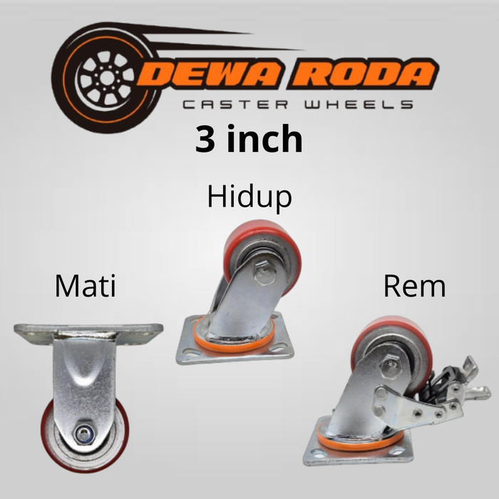 Jual Roda Troli 3 Inch PU Heavy Duty | Shopee Indonesia