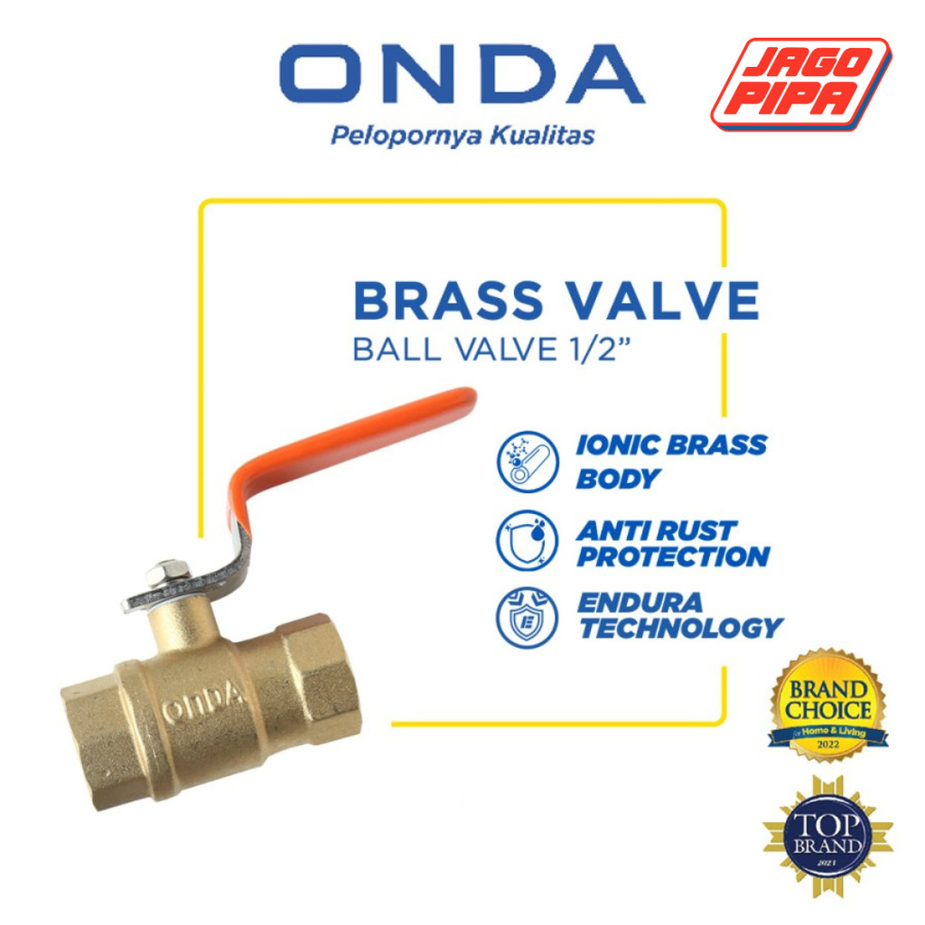 Jual ONDA Brass Valve 1/2 Inch Kuningan Ball Valve Kran Kuningan Stop Keran 1/2" | Shopee Indonesia