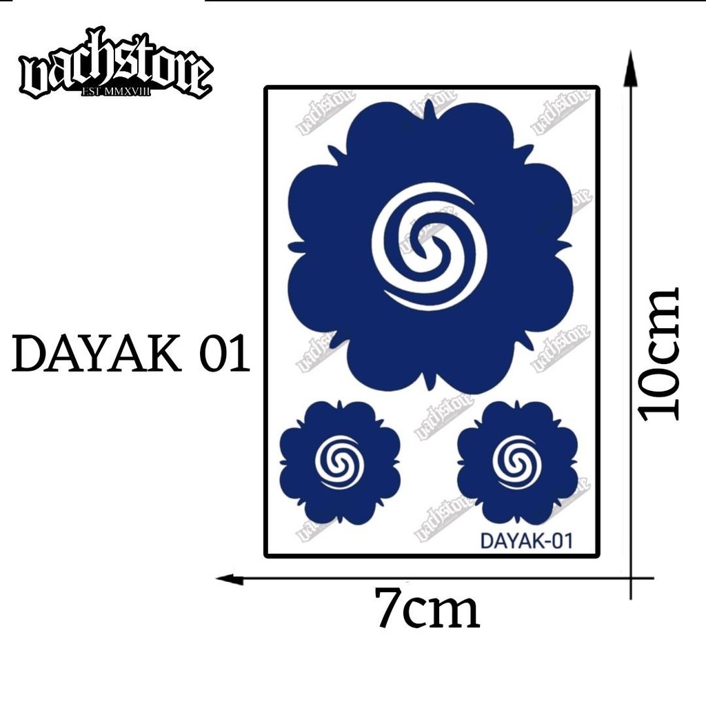 Jual Dayak Bunga Terong Tato Temporer Semi Permanen Temporary Tatto ...