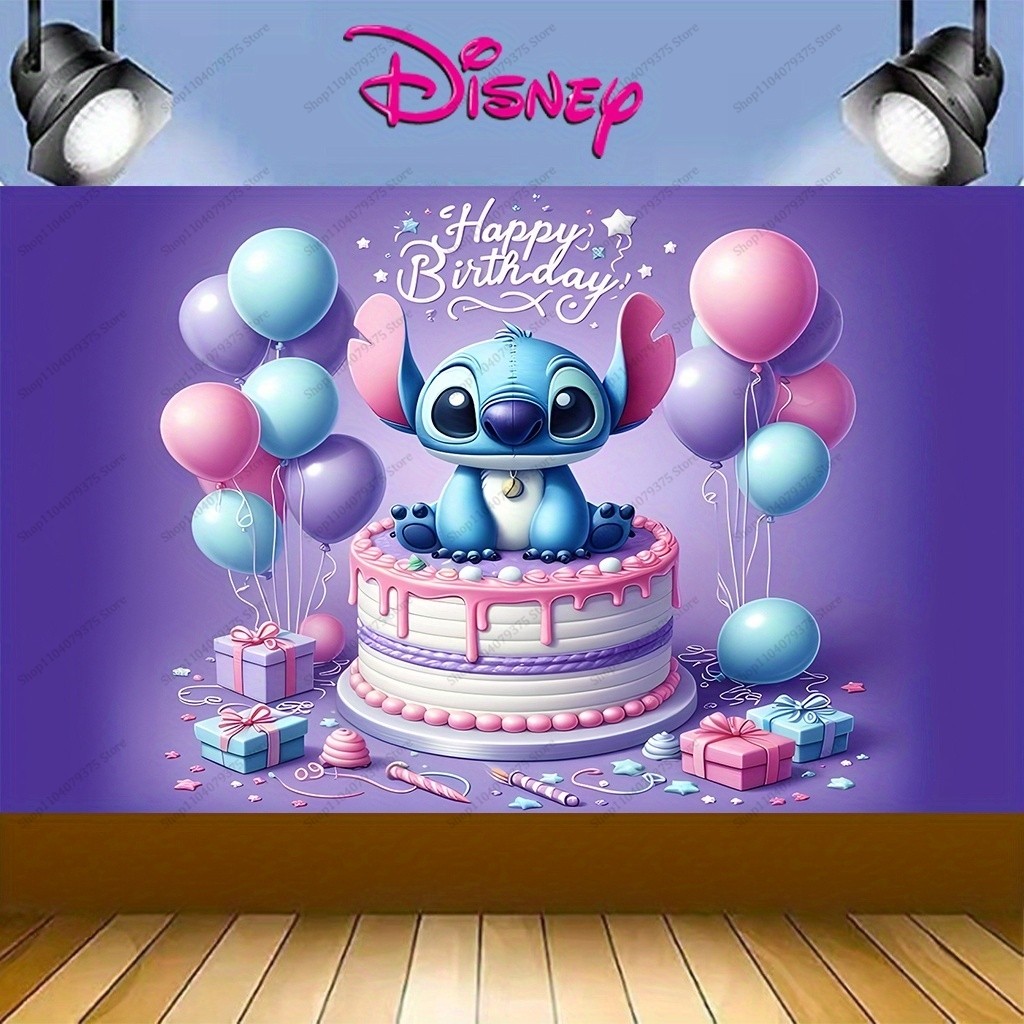 Jual Disney Star And Stitch Background Birthday Party Photo Booth Props ...