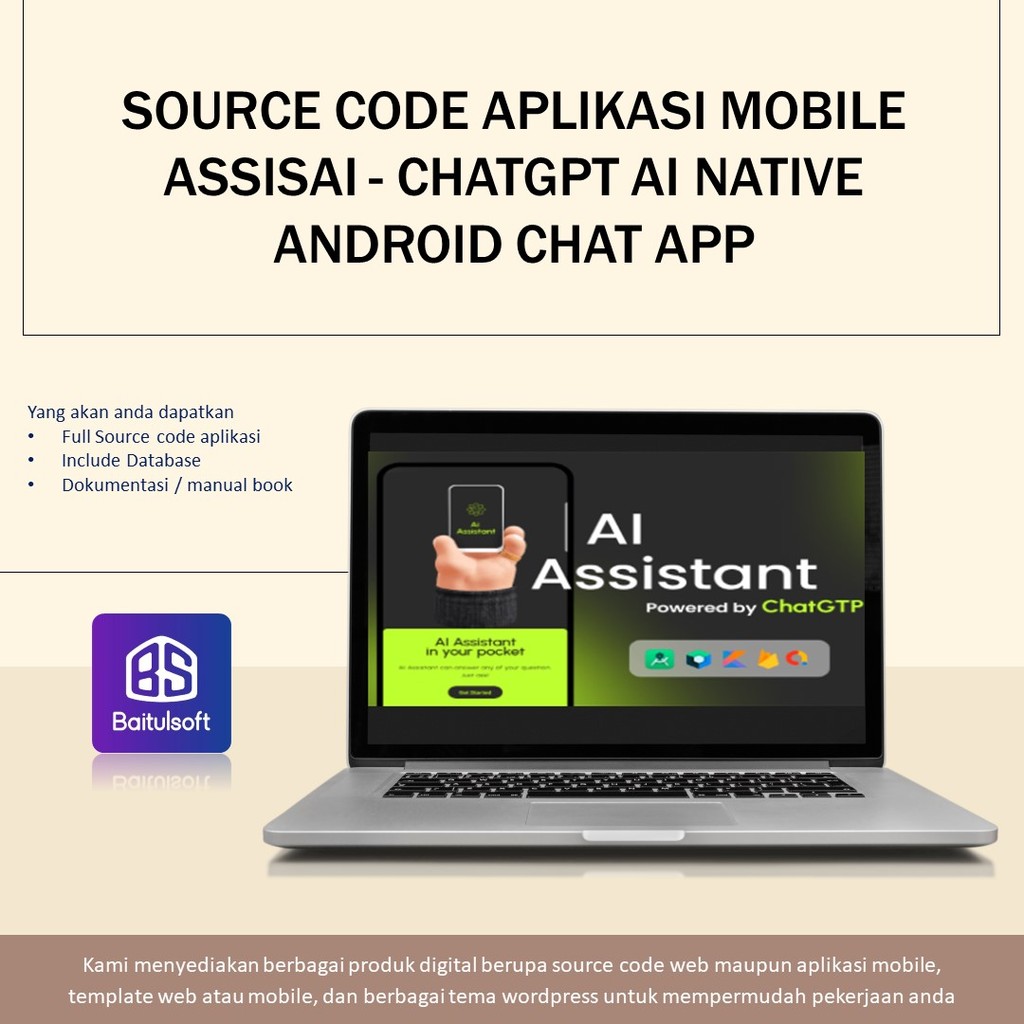 Jual SOURCE CODE APLIKASI MOBILE ASSISAI - CHATGPT AI NATIVE ANDROID ... Jual SOURCE CODE APLIKASI MOBILE ASSISAI - CHATGPT AI NATIVE ANDROID ...