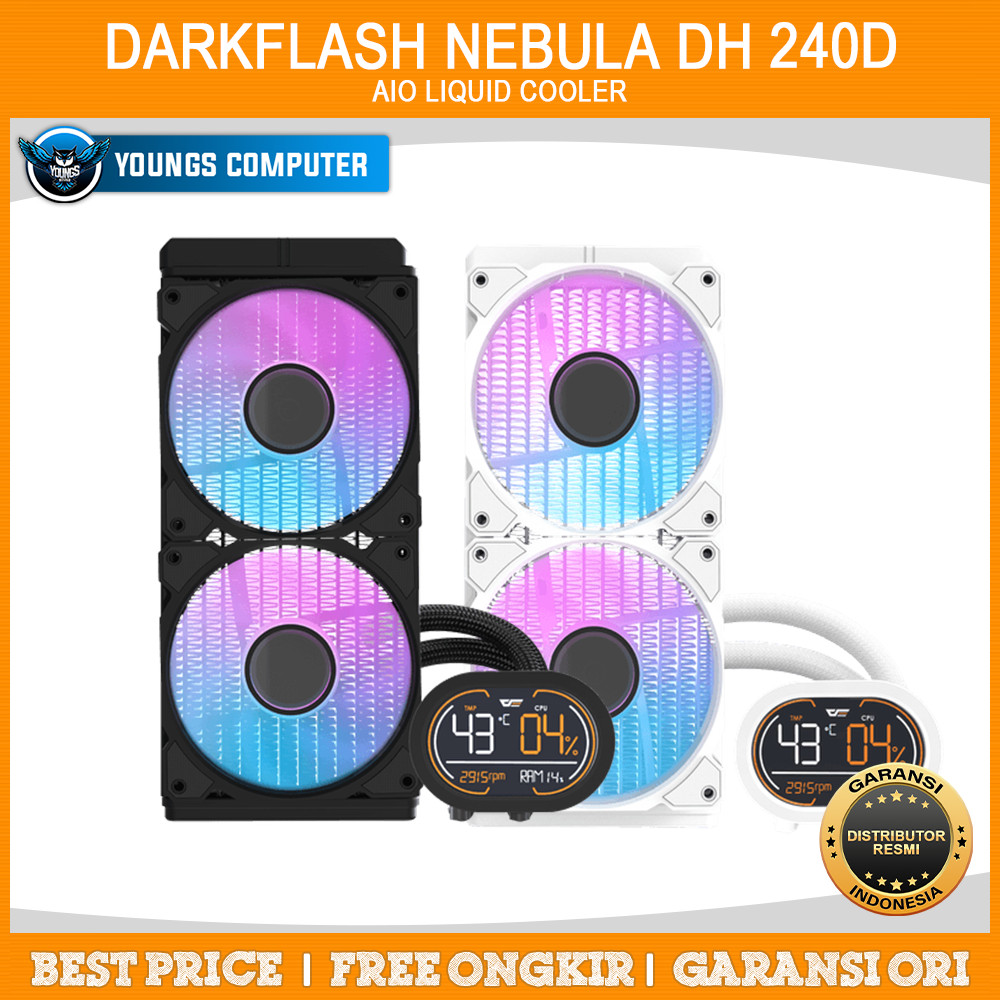 Jual Aigo DarkFlash Wave DH240D 240mm LED Display Magnetic Modular AIO ...