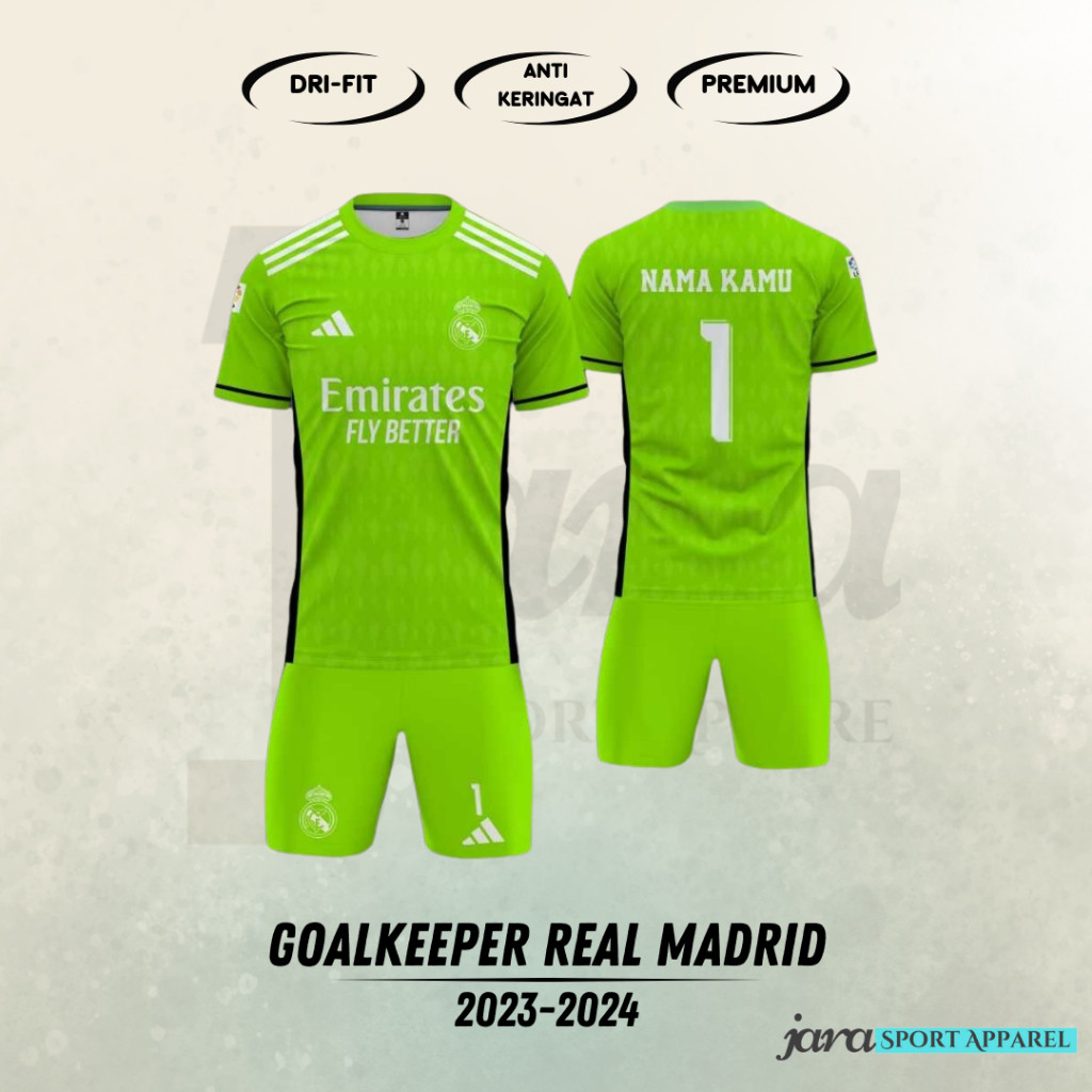 Jual Jersey REAL MADRID KIPER 2023-2024 Jersey Bola Desain Full ...