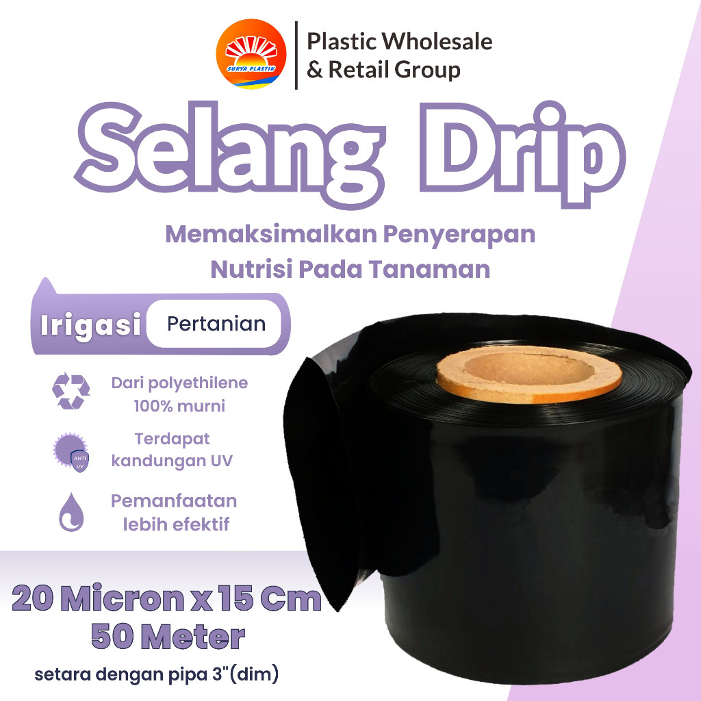 Jual Selang Drip 20 micron 3 dim 50 meter - Selang Irigasi Pipa 3 inch ...