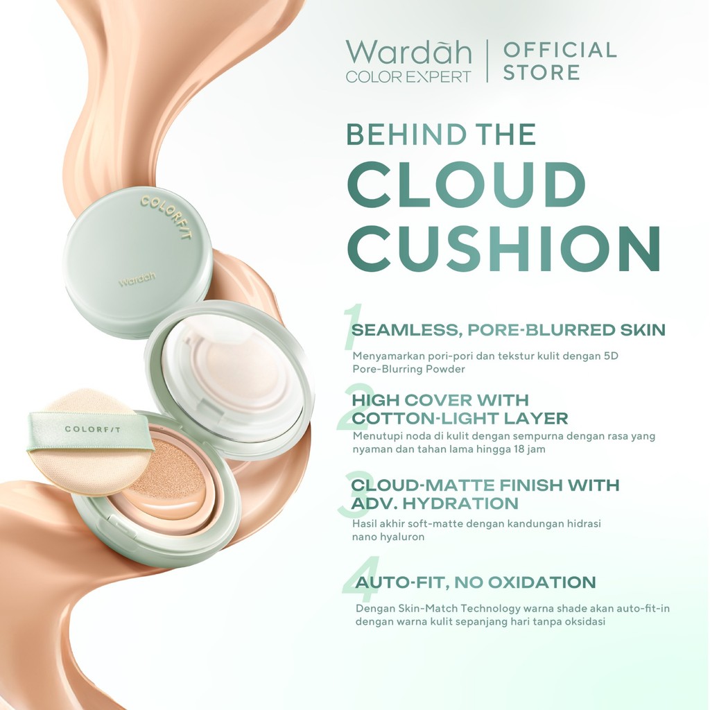 Jual NEW! WARDAH Colorfit 5D Blur Cloud Cushion Matte Finish Tahan Lama ...
