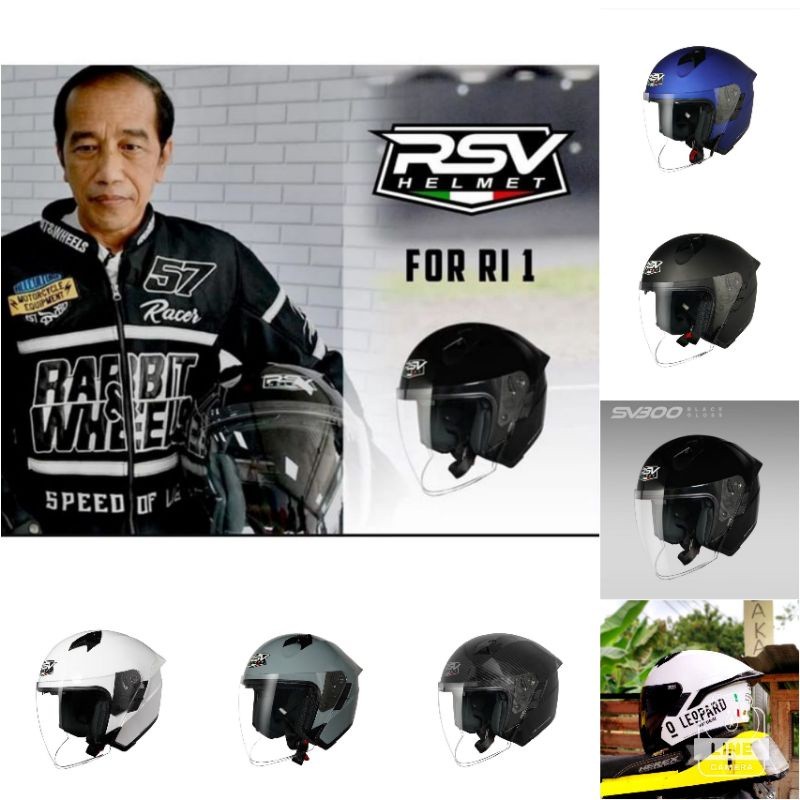 Jual Helm Half Face RSV SV300 Solid Polos Double Visor Solid Original ...
