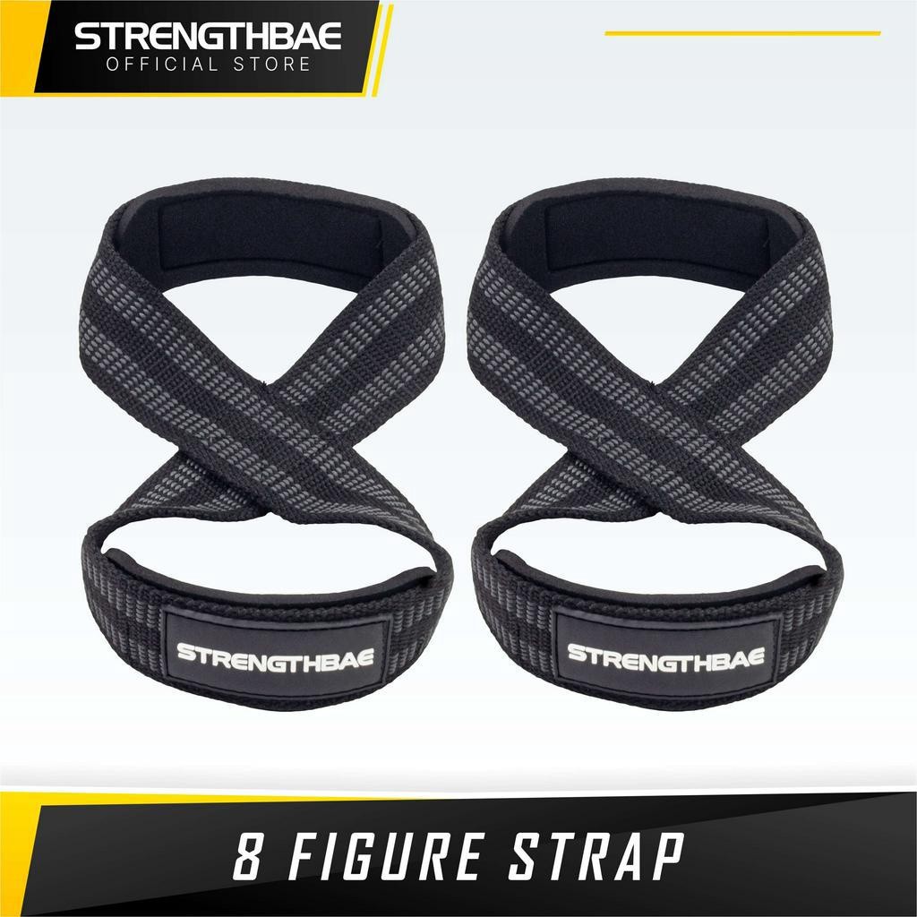 Jual 8 Figure Strap STRENGTHBAE Deadlift Strongman Powerlifting Wrist ...