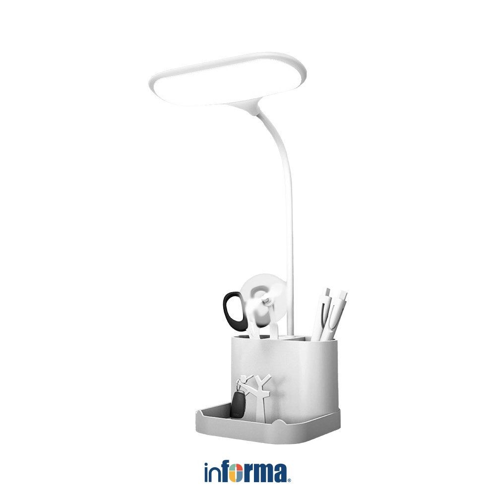 Jual Informa Lampu Meja Led Rechargeable - Putih Multifunctional Table ...