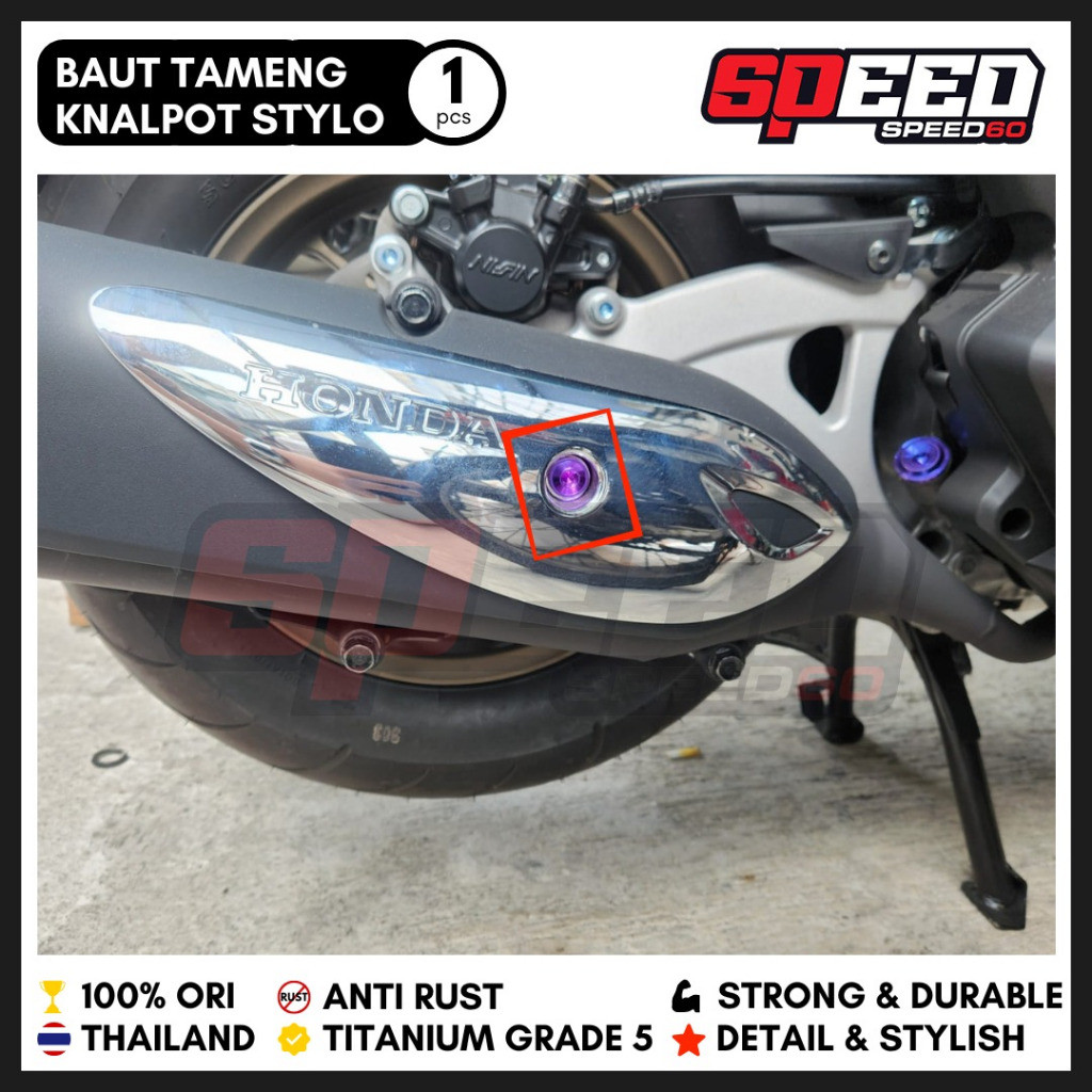 Jual Baut Tameng Knalpot Honda Stylo ADV 160 Baut Titanium Grade 5 ...