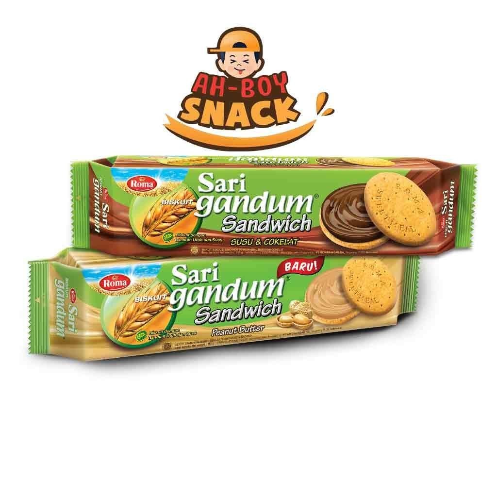 Jual SARI GANDUM COKELAT ROMA/ SARI GANDUM KACANG ROMA SANDWICH 108GR ...