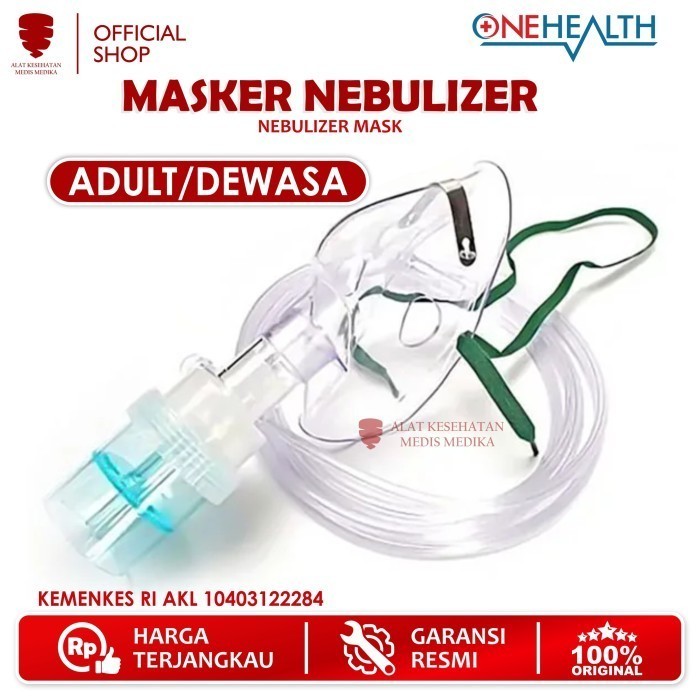 Jual OneHealth Masker Nebulizer Dewasa Nebuliser Mask Udara Uap Adult L ...