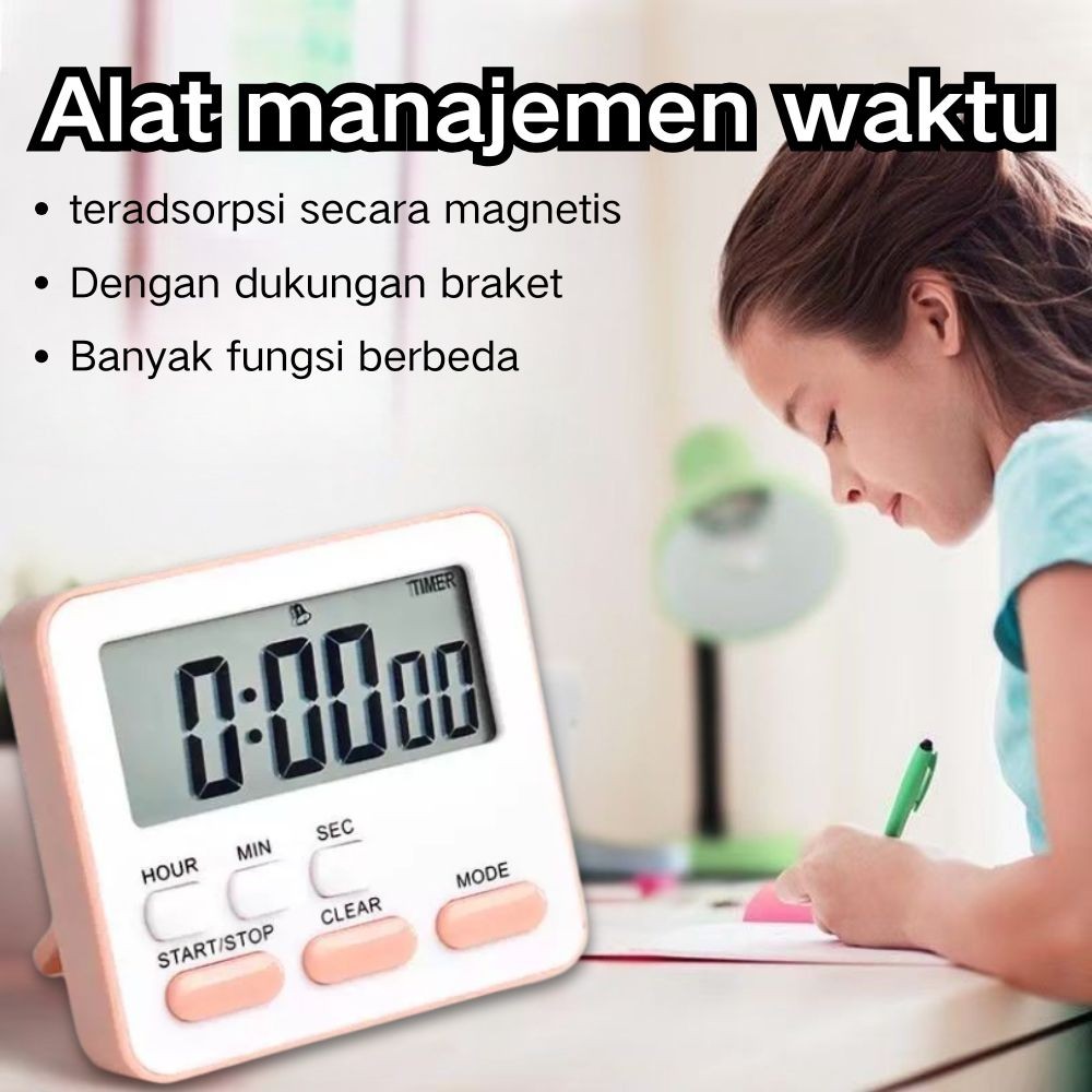 Jual Pembelajaran Waktu Roti Kue Kopi Magnetik Stopwatch Alarm LCD ...