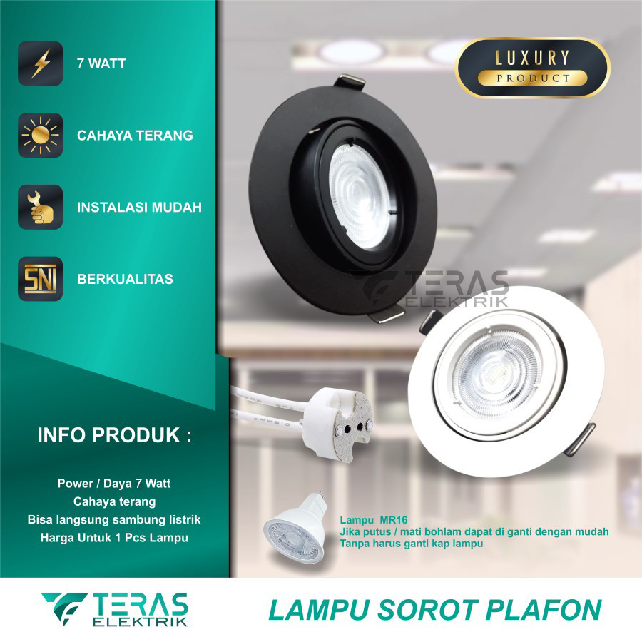 Jual MURAH Lampu downlight sorot plafon LED 7 Watt lampu plafon inbow | Shopee Indonesia