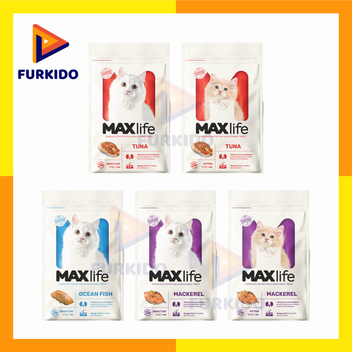 Jual Maxlife Kitten & Adult Cat All Variant 1 Kg / Makanan Kering ...