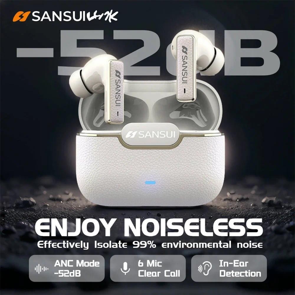Jual Sansui ANC Bluetooth TWS Earbuds -52dB Active Noise Cancelling ...