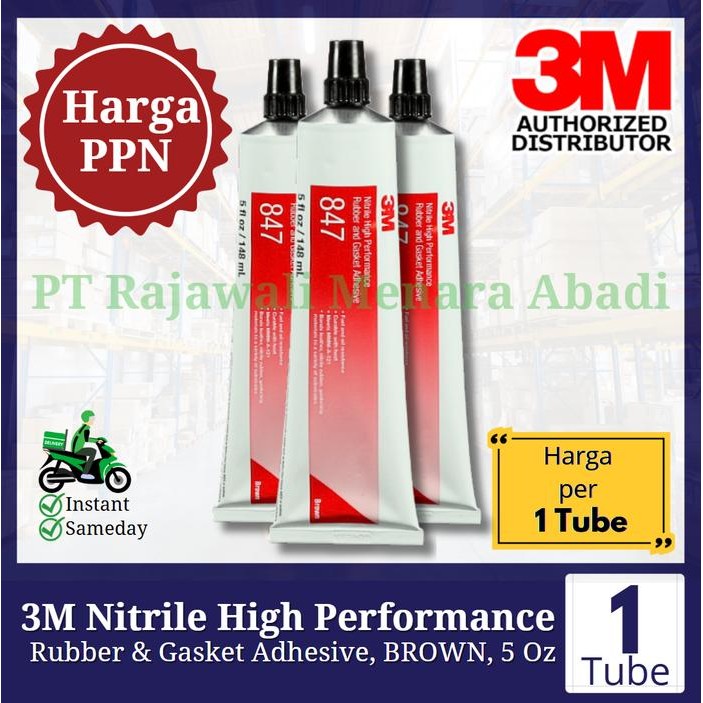 Jual 3M Nitrile High Performance Rubber and Gasket Adhesive 847, Brown ...