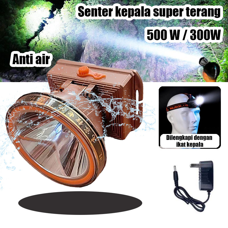 Jual Senter kepala super terang 500 watt original / senter kepala super ...