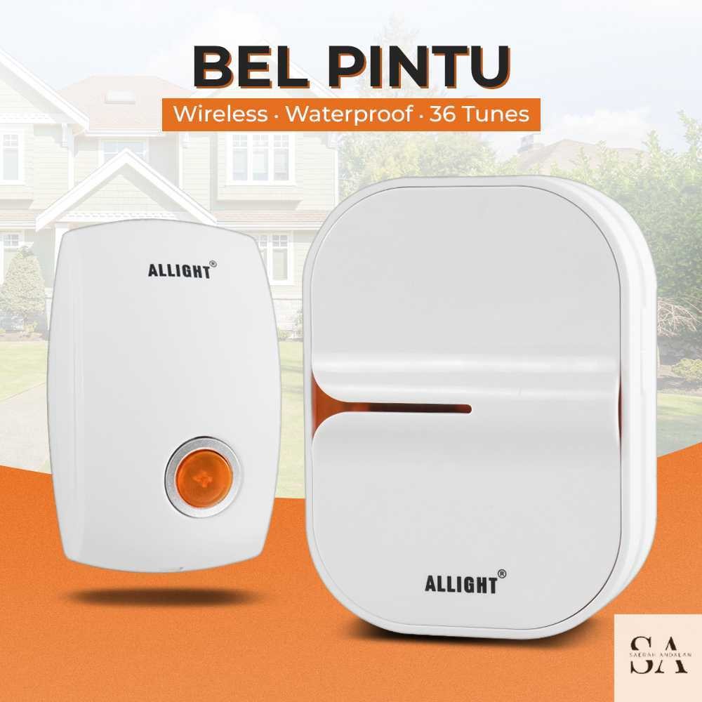 Jual ALLIGHT Bel Pintu Wireless Door Bell Waterproof 36 Tunes - AG ...