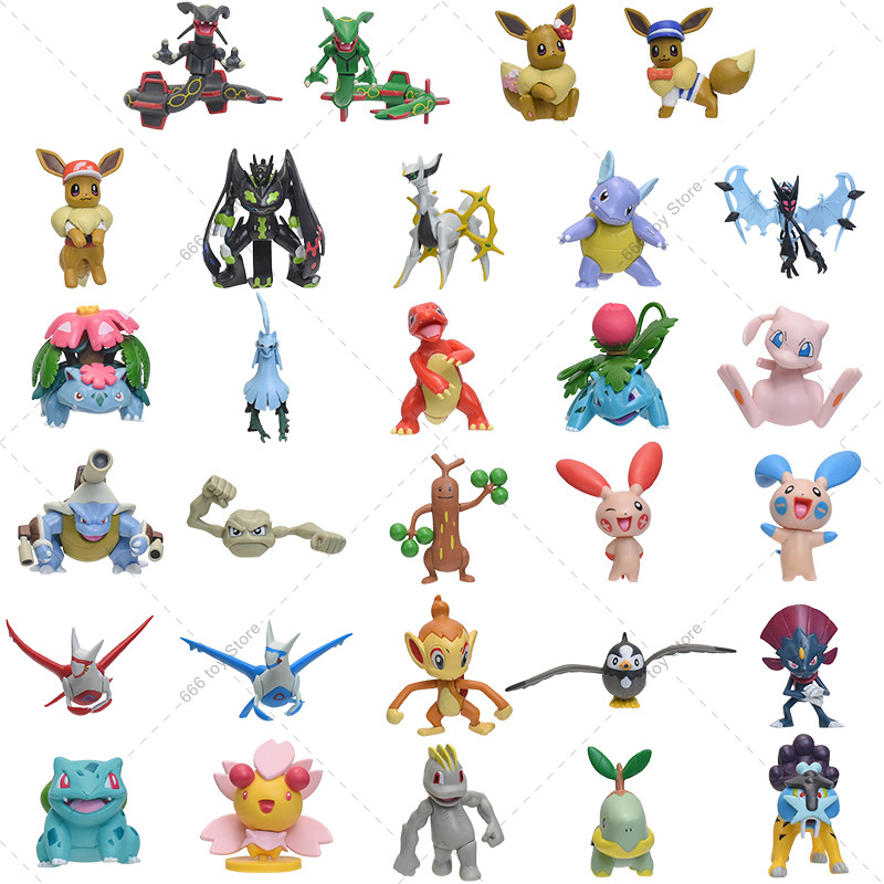 Jual Mini Pokemon Figures Shiny Rayquaza Bulbasaur Zygarde Arceus ...