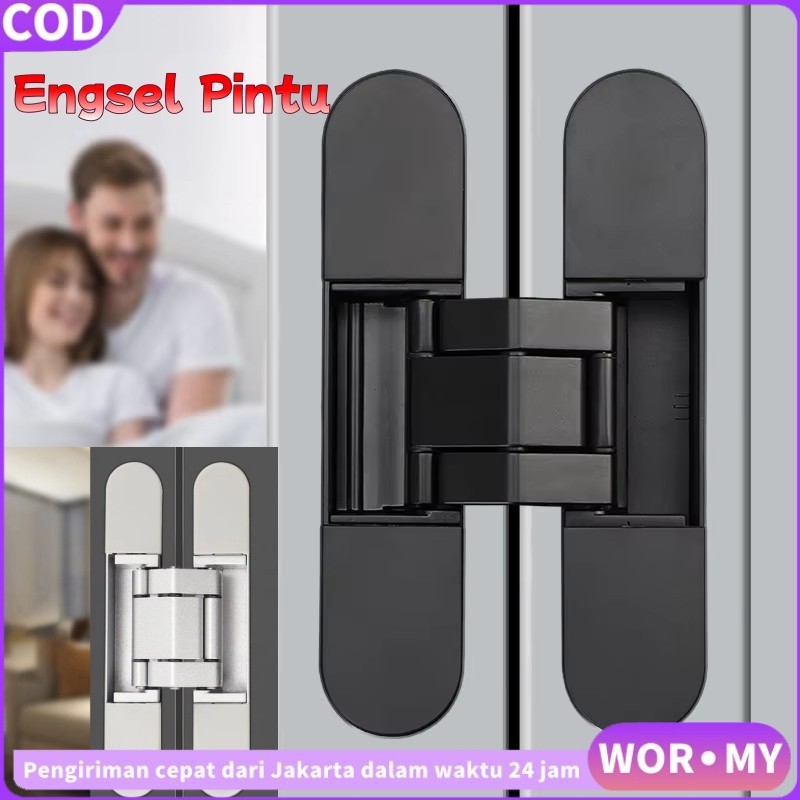 Jual 【WOR·MY】Hidden Hinge Engsel Tanam Door Hinge Invisiblle Hitam ...